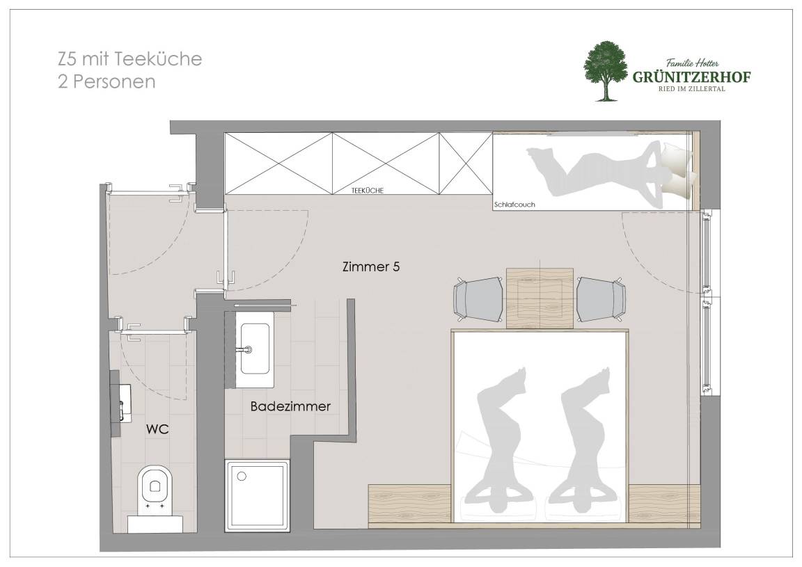 22 M² Hôtel ∙ 1 Chambre ∙ 3 Personnes - Stumm