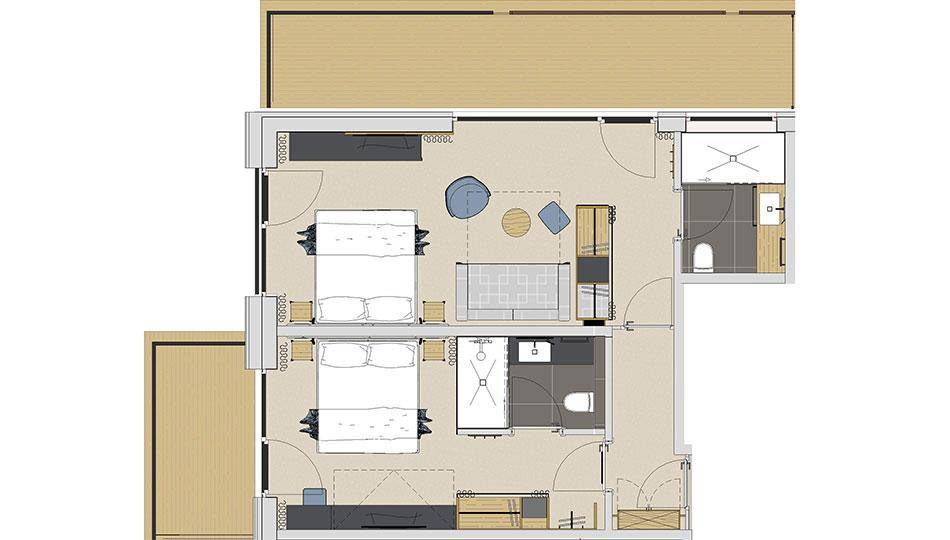55 M² Hotel ∙ 2 Bedrooms ∙ 4 Guests - Soelden
