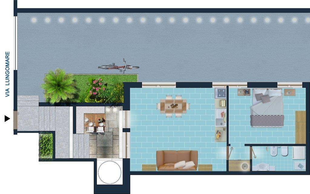 40 M² Huoneisto ∙ 1 Makuuhuone ∙ 4 Vierasta - Scauri