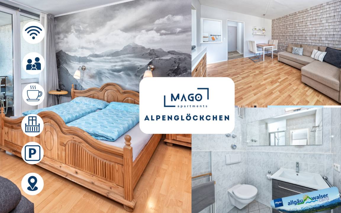 48 M² Ferienwohnung ∙ 1 Schlafzimmer ∙ 4 Gäste - Stiefenhofen