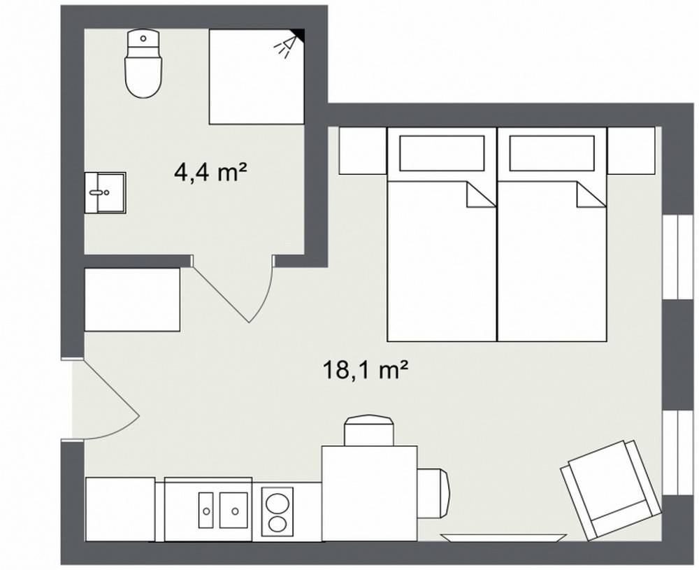 25 M² Ferienwohnung ∙ 1 Schlafzimmer ∙ 2 Gäste - Münster