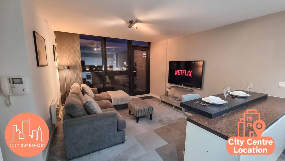 80 M² Apartment ∙ 2 Bedrooms ∙ 4 Guests - Spinningfields - Manchester