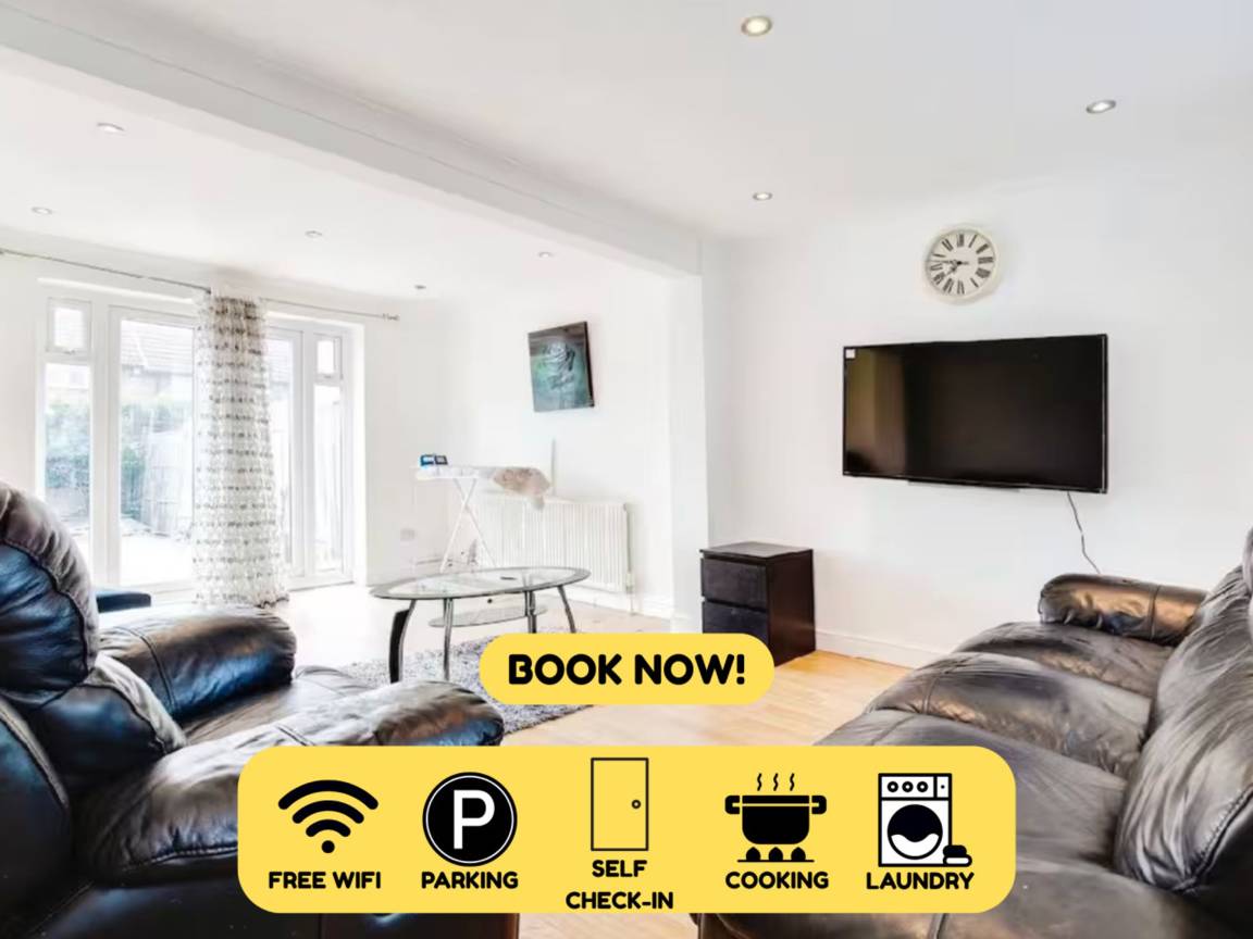 100 M² House ∙ 3 Bedrooms ∙ 5 Guests - London Heathrow Airport (LHR)