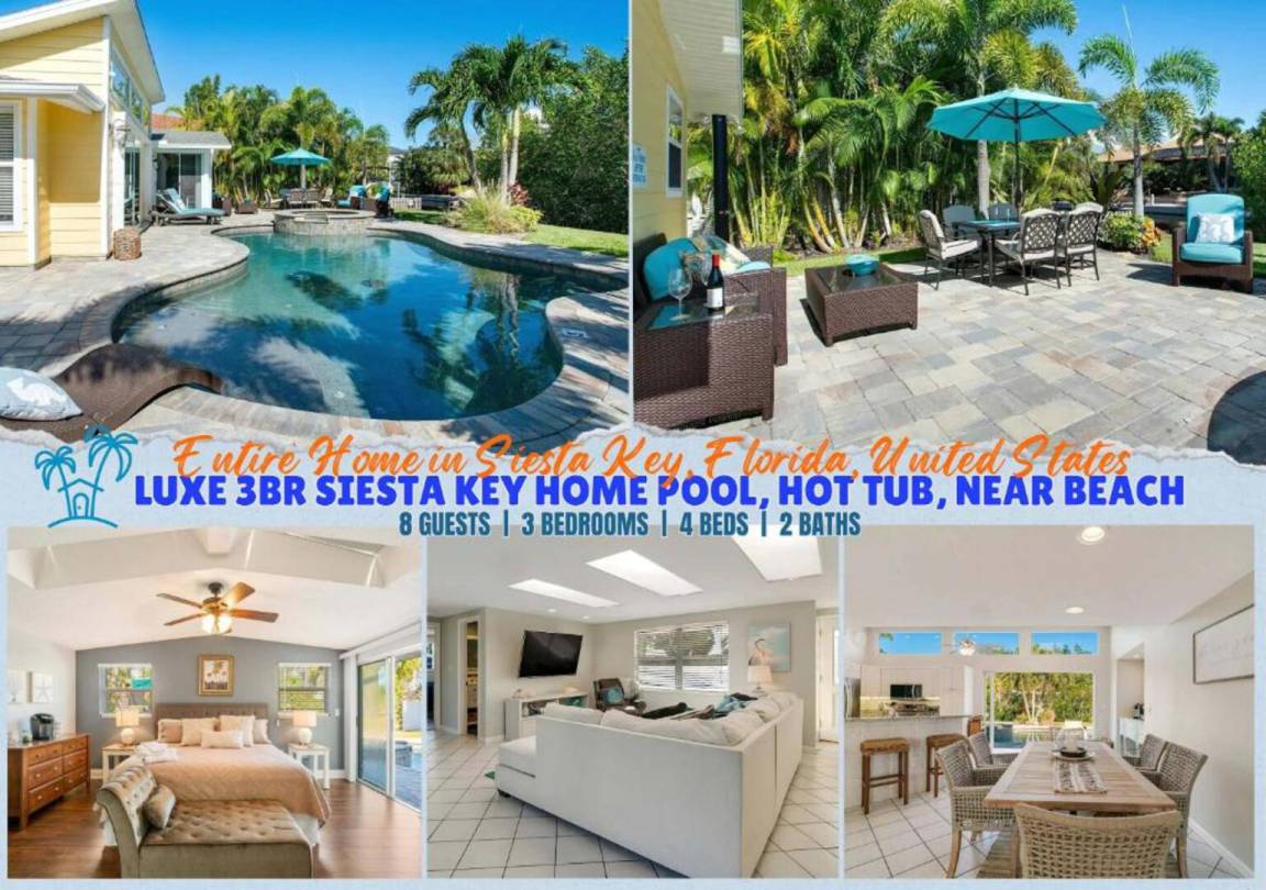 159 M² Maison De Vacances ∙ 3 Chambres ∙ 8 Personnes - Siesta Key, FL