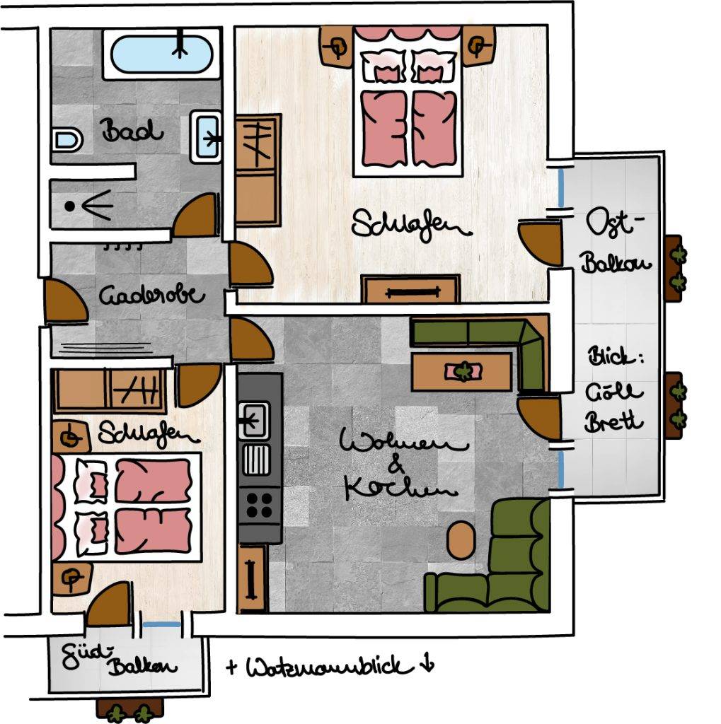 81 M² Apartment ∙ 2 Bedrooms ∙ 6 Guests - Berchtesgaden