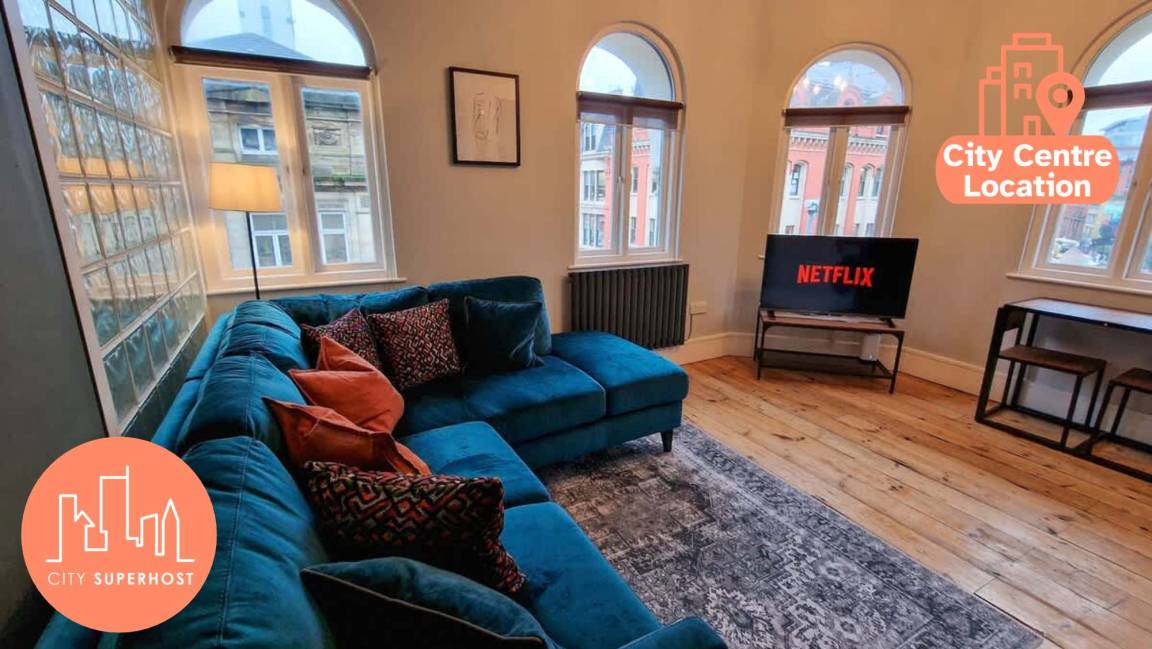 77 M² Apartment ∙ 2 Bedrooms ∙ 4 Guests - Piccadilly Station - Manchester