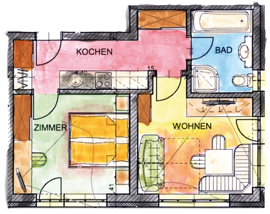 40 M² Appartement ∙ 1 Slaapkamer ∙ 3 Gasten - Sölden