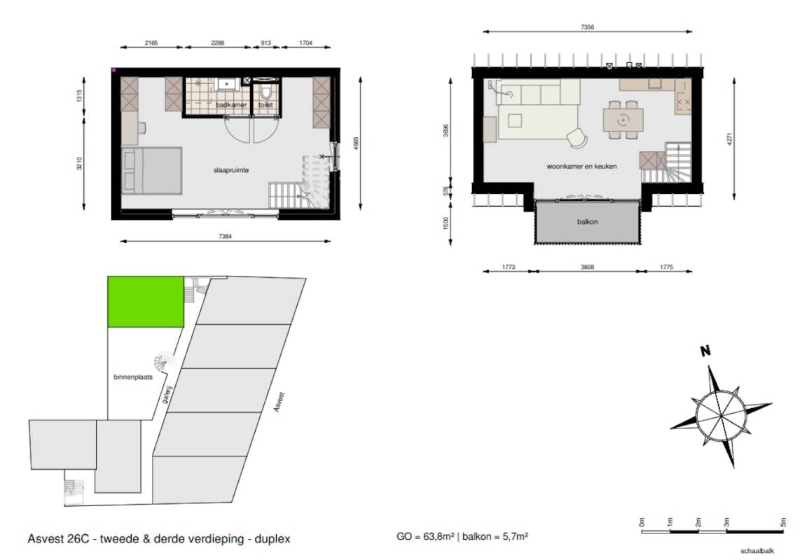 64 M² Apartamento ∙ 2 Huéspedes - Delft