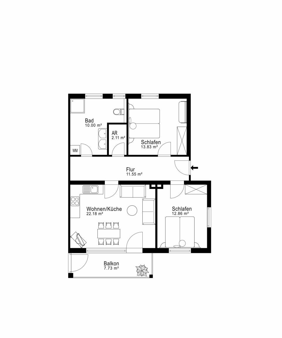 75 M² Appartement ∙ 2 Chambres ∙ 4 Personnes - Sillian