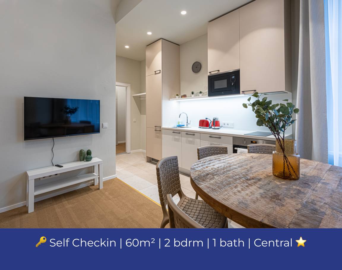 60 M² Appartement ∙ 2 Slaapkamers ∙ 7 Gasten - Riga