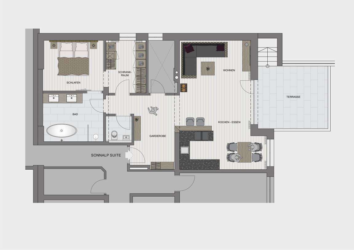 80 M² Ferienwohnung ∙ 1 Schlafzimmer ∙ 4 Gäste - Hochgurgl
