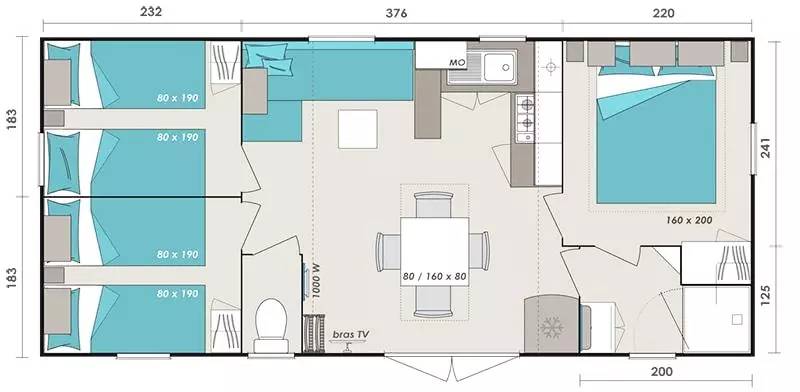 31 M² Mobil-home ∙ 3 Chambres ∙ 6 Personnes - Saint-Gildas-de-Rhuys