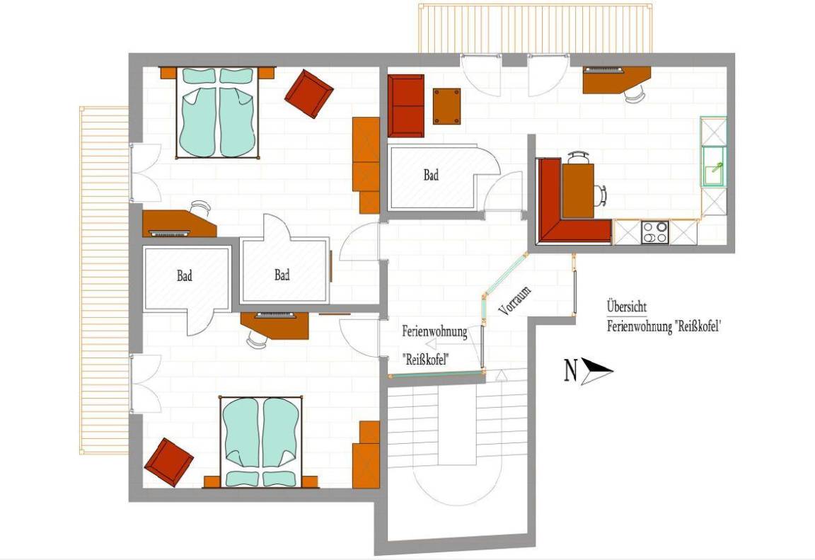75 M² Ferienwohnung ∙ 2 Schlafzimmer ∙ 4 Gäste - Weißensee