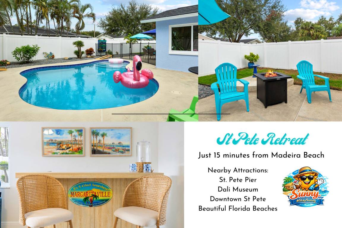 127 M² House ∙ 3 Bedrooms ∙ 7 Guests - St. Petersburg, FL