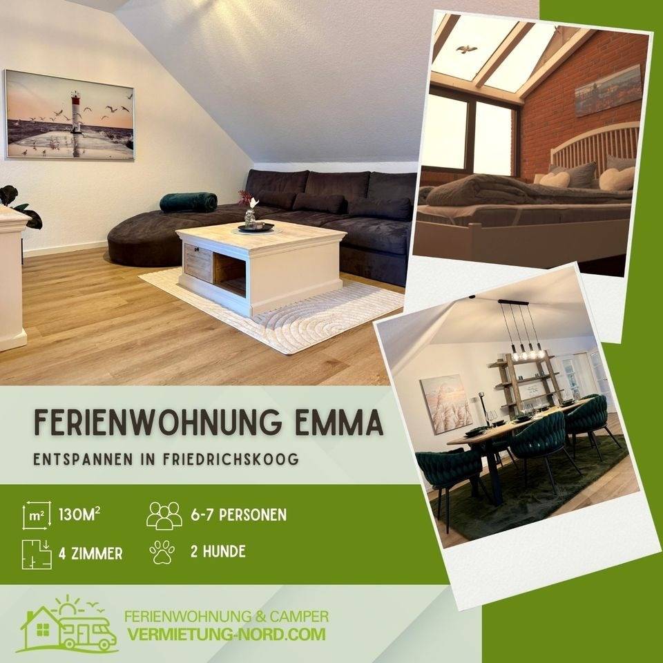 130 M² Ferienwohnung ∙ 3 Schlafzimmer ∙ 7 Gäste - Friedrichskoog