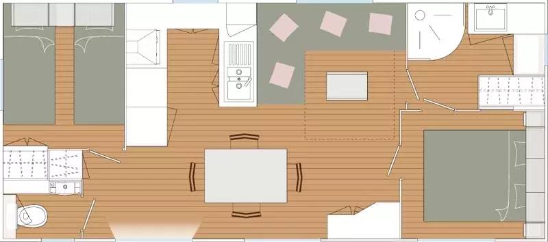 32 M² Mobil-home ∙ 2 Chambres ∙ 6 Personnes - Marseillan