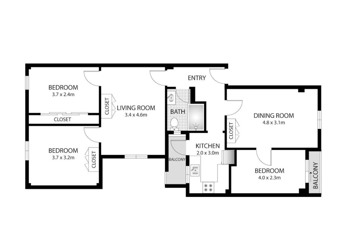 95 M² Apartment ∙ 3 Bedrooms ∙ 6 Guests - Valencia