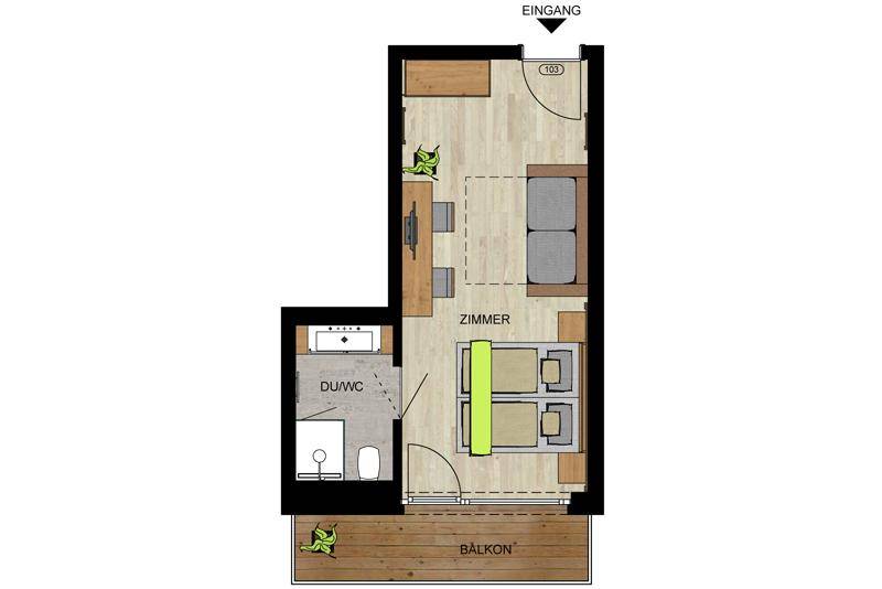24 M² Hotel ∙ 1 Bedroom ∙ 3 Guests - Ischgl