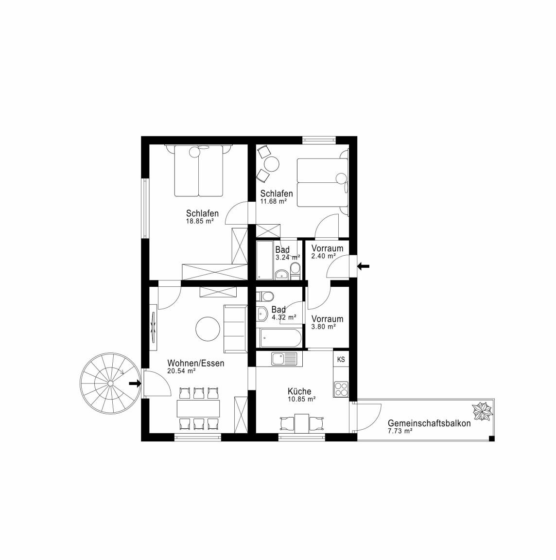 80 M² Ferienwohnung ∙ 2 Schlafzimmer ∙ 6 Gäste - Sillian