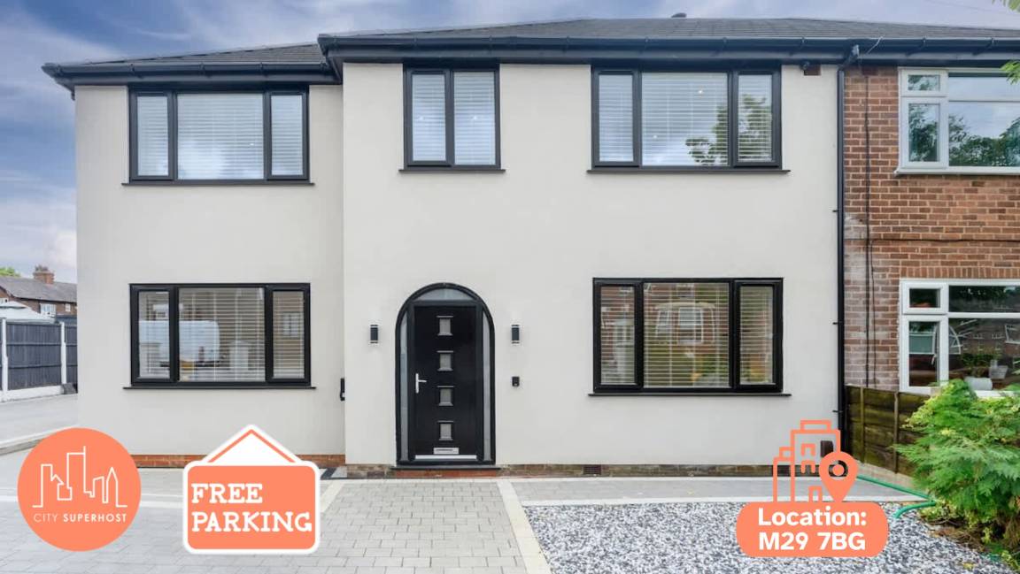167 M² House ∙ 6 Bedrooms ∙ 12 Guests - Warrington