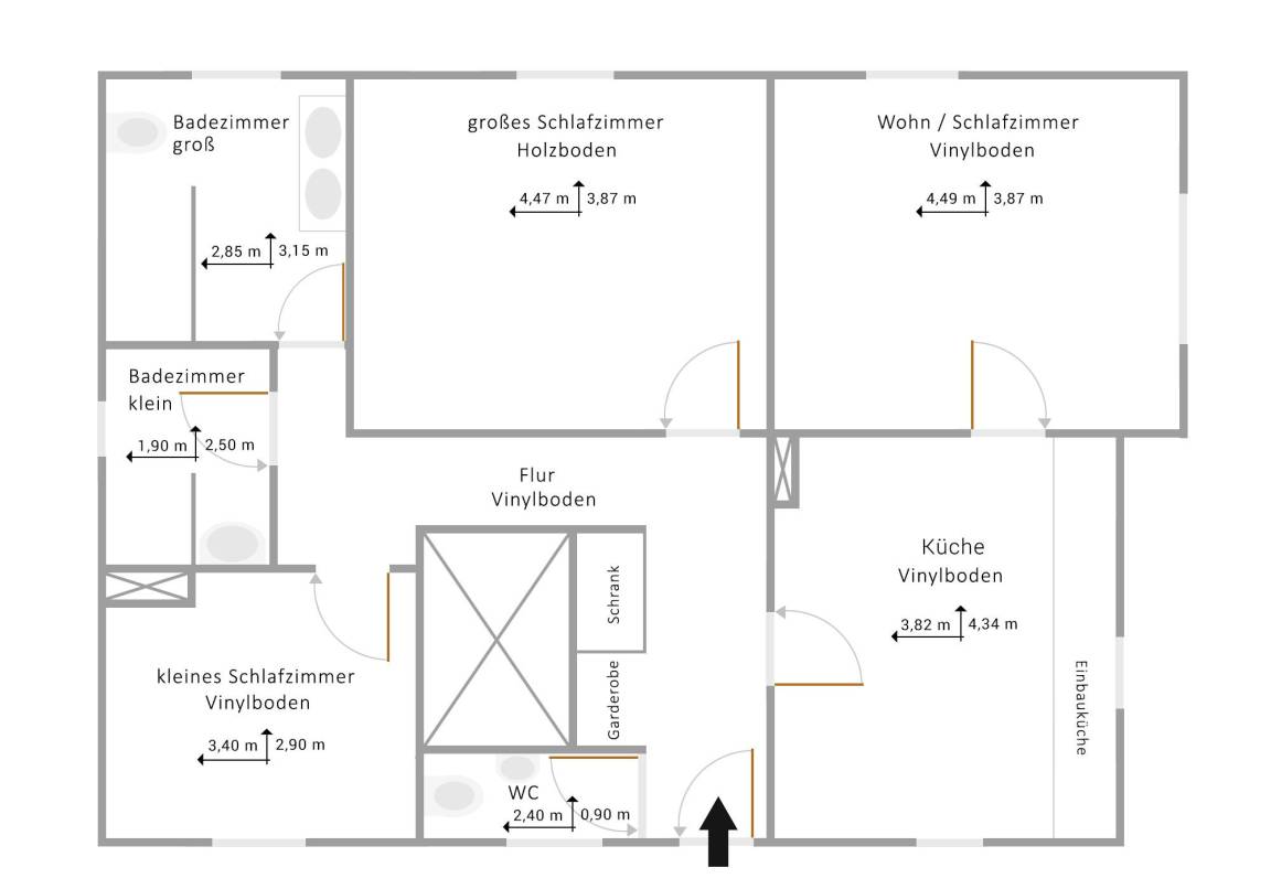 90 M² Ferienwohnung ∙ 3 Schlafzimmer ∙ 8 Gäste - Leogang