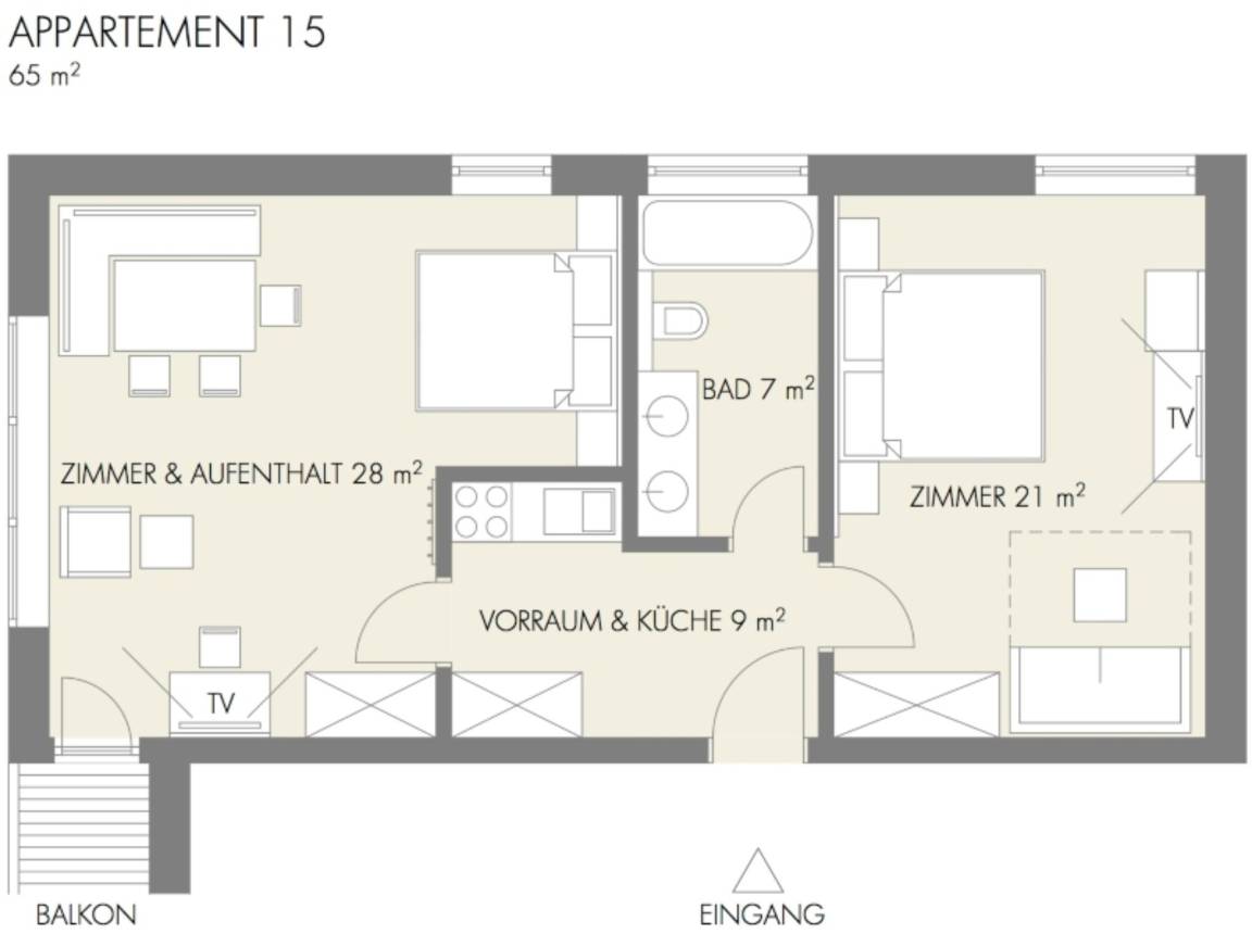 65 M² Ferienwohnung ∙ 1 Schlafzimmer ∙ 4 Gäste - Achenkirch