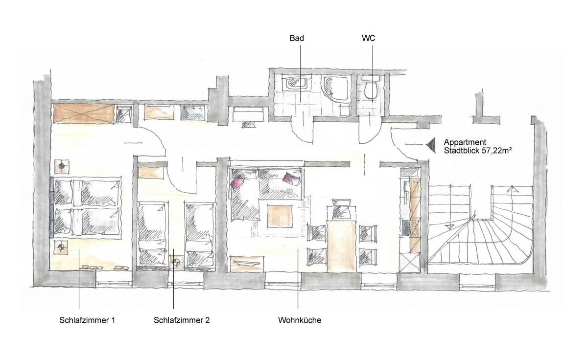 57 M² Ferienwohnung ∙ 2 Schlafzimmer ∙ 6 Gäste - Mariazell