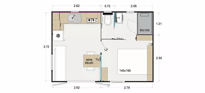 20 M² Mobil-home ∙ 1 Chambre ∙ 2 Personnes - Quimper