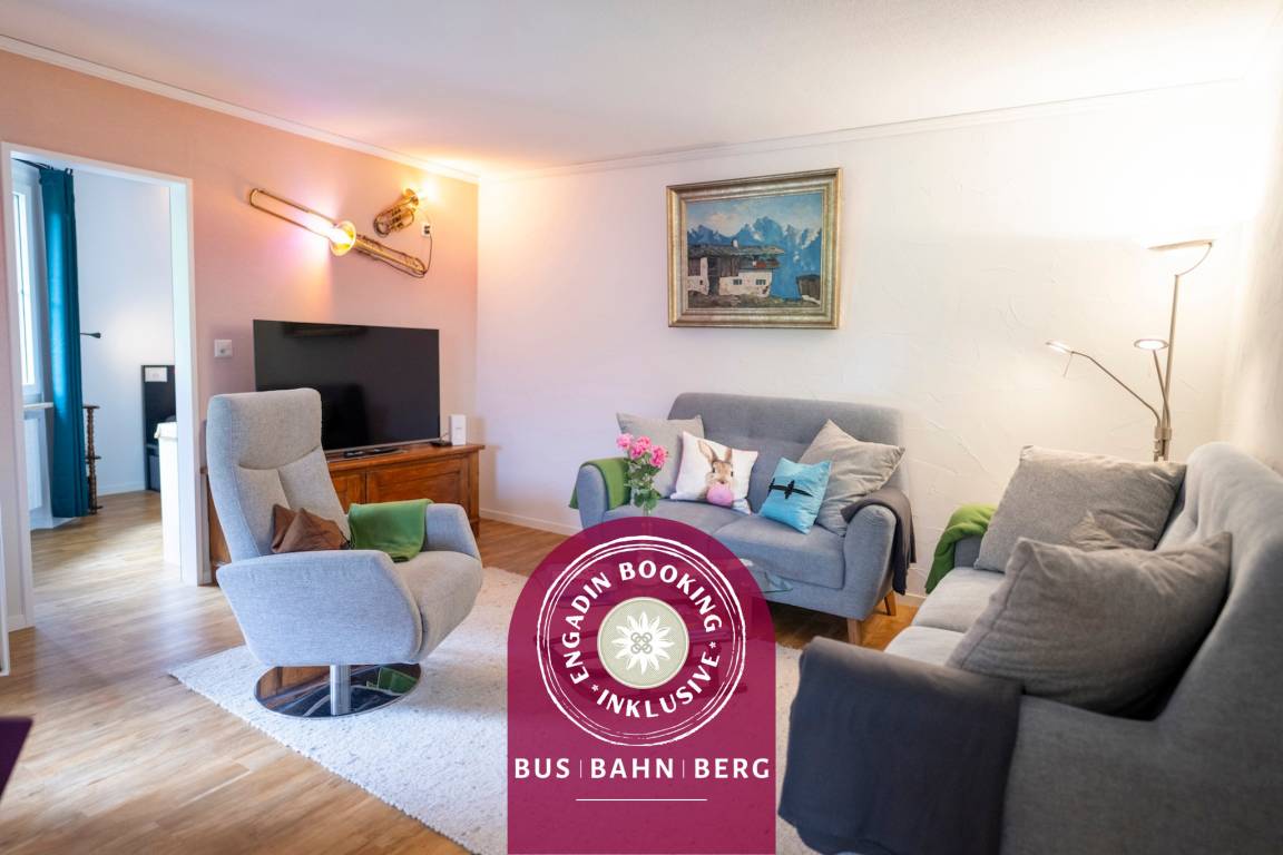 75 M² Ferienwohnung ∙ 3 Schlafzimmer ∙ 5 Gäste - Tarasp