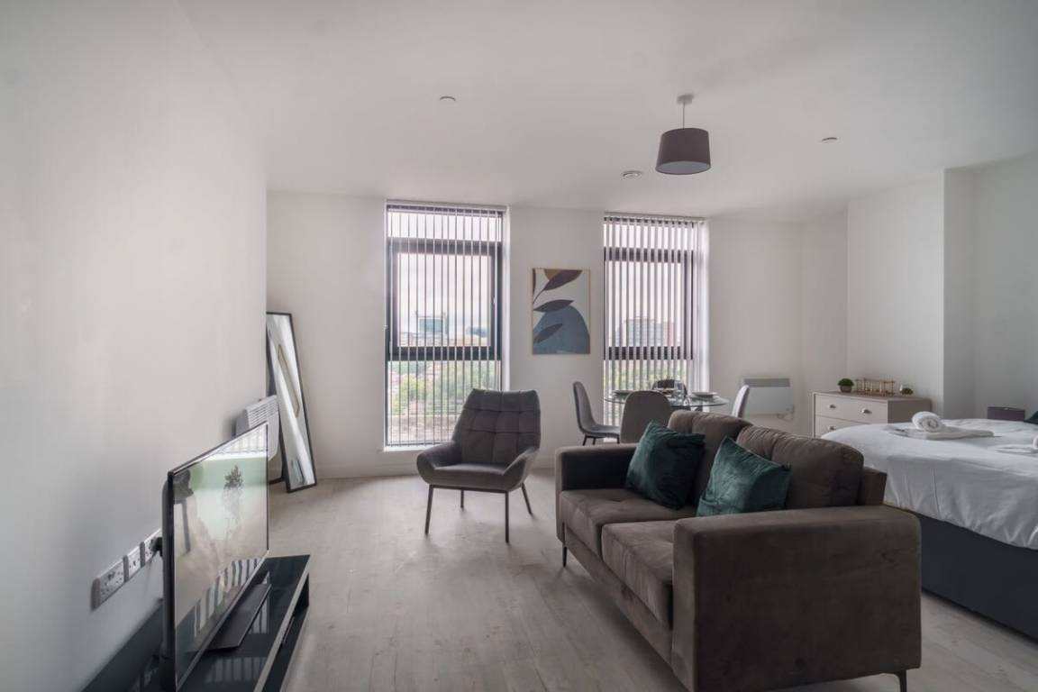 37 M² Studio Flat ∙ 1 Bedroom ∙ 2 Guests - Old Trafford - Manchester