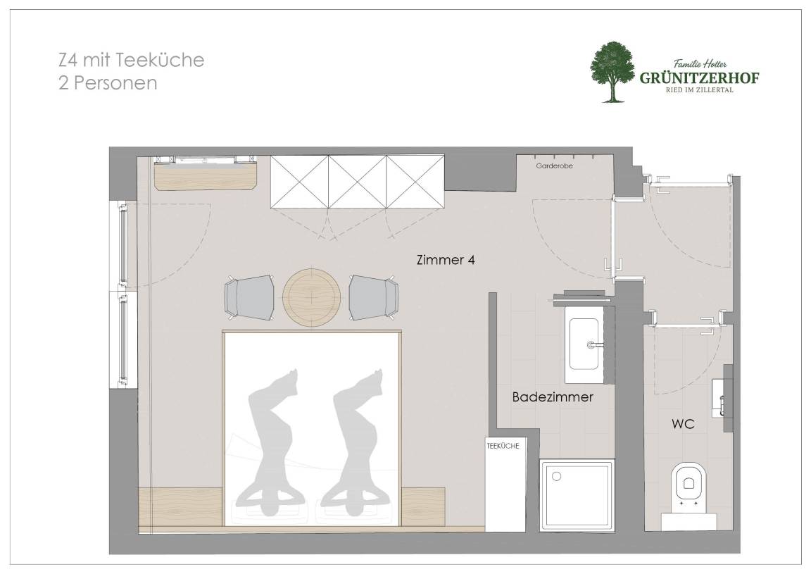 22 M² Hôtel ∙ 1 Chambre ∙ 2 Personnes - Fügen