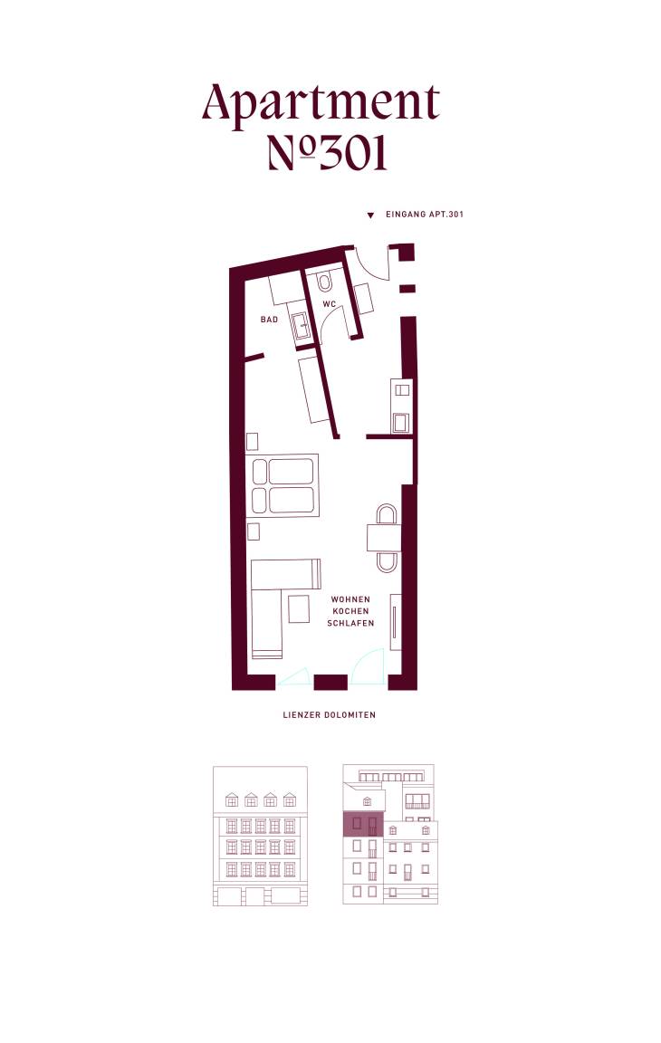 60 M² Ferienwohnung ∙ 1 Schlafzimmer ∙ 3 Gäste - Lienz
