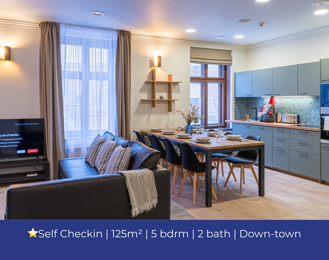125 M² Appartement ∙ 5 Chambres ∙ 15 Personnes - Riga