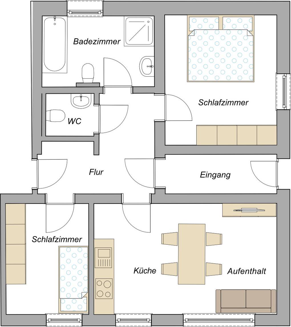 60 M² Ferienwohnung ∙ 2 Schlafzimmer ∙ 4 Gäste - Halblech