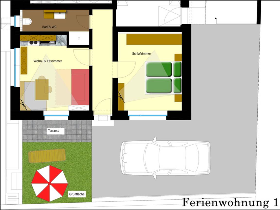 45 M² Ferienwohnung ∙ 1 Schlafzimmer ∙ 4 Gäste - Hall in Tirol
