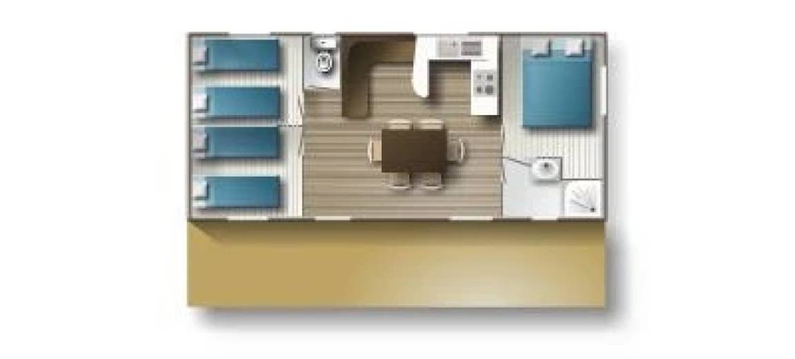 35 M² Camping ∙ 3 Chambres ∙ 6 Personnes - Manche