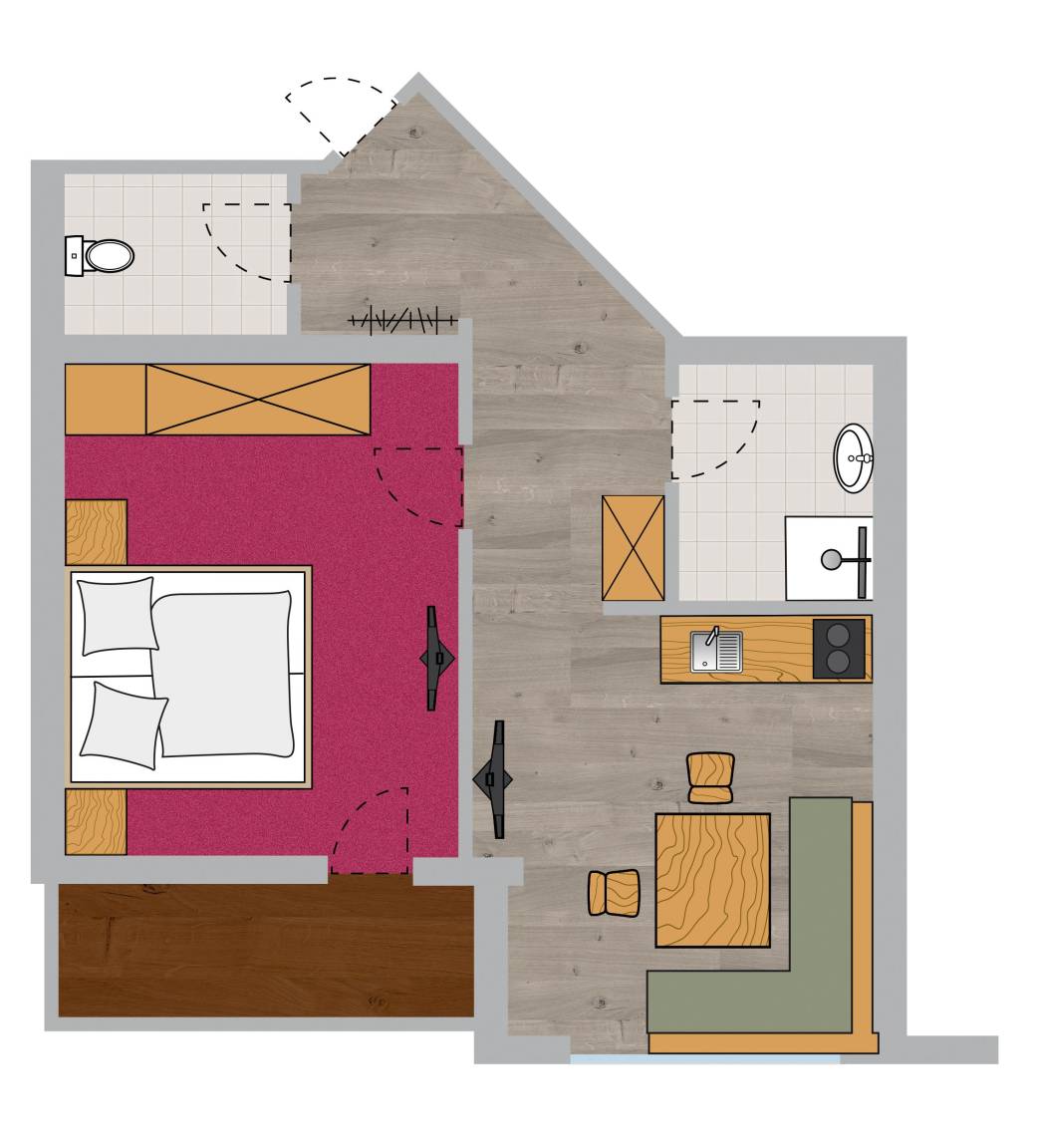 35 M² Ferienwohnung ∙ 1 Schlafzimmer ∙ 2 Gäste - Galtür