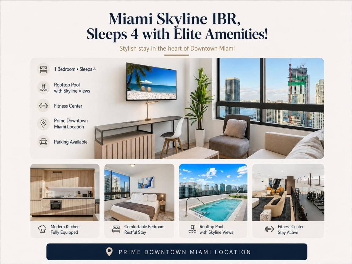 Apartment ∙ 1 Bedroom ∙ 4 Guests - Crandon Park, FL
