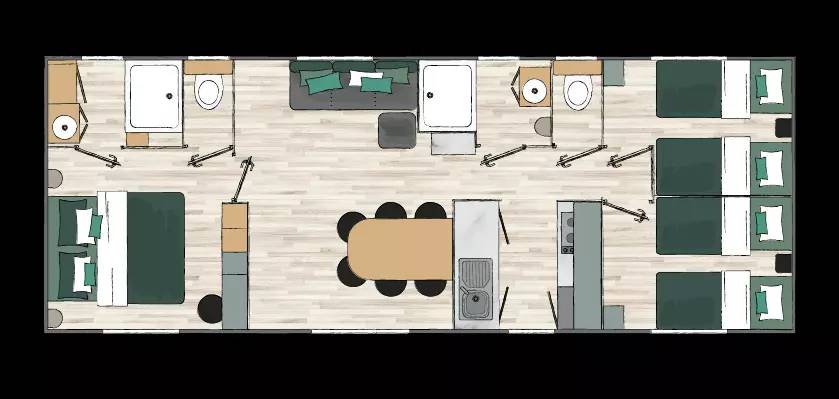 42 M² Mobil-home ∙ 1 Chambre ∙ 6 Personnes - Saint-Lyphard