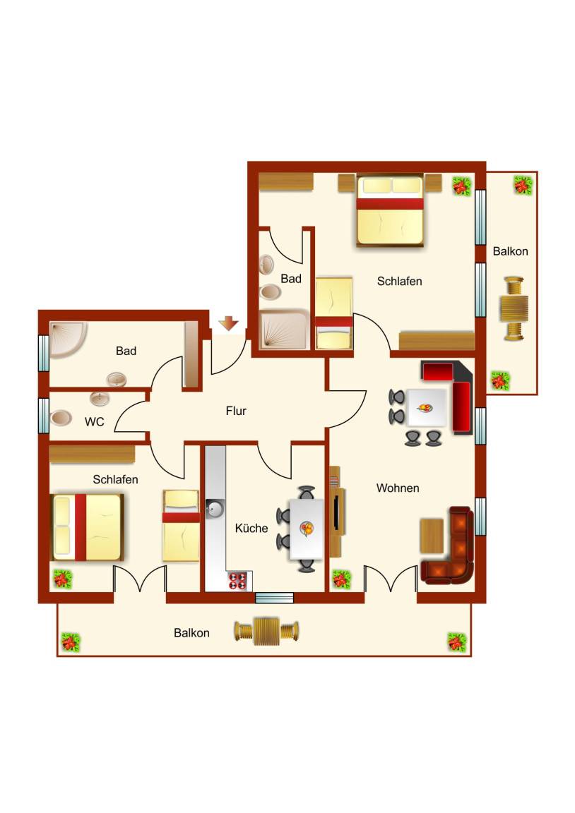 90 M² Apartment ∙ 2 Bedrooms ∙ 6 Guests - Oberjoch