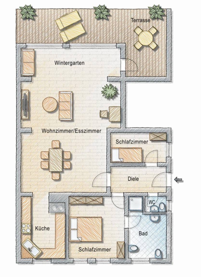 120 M² Ferienwohnung ∙ 2 Schlafzimmer ∙ 4 Gäste - Beckingen
