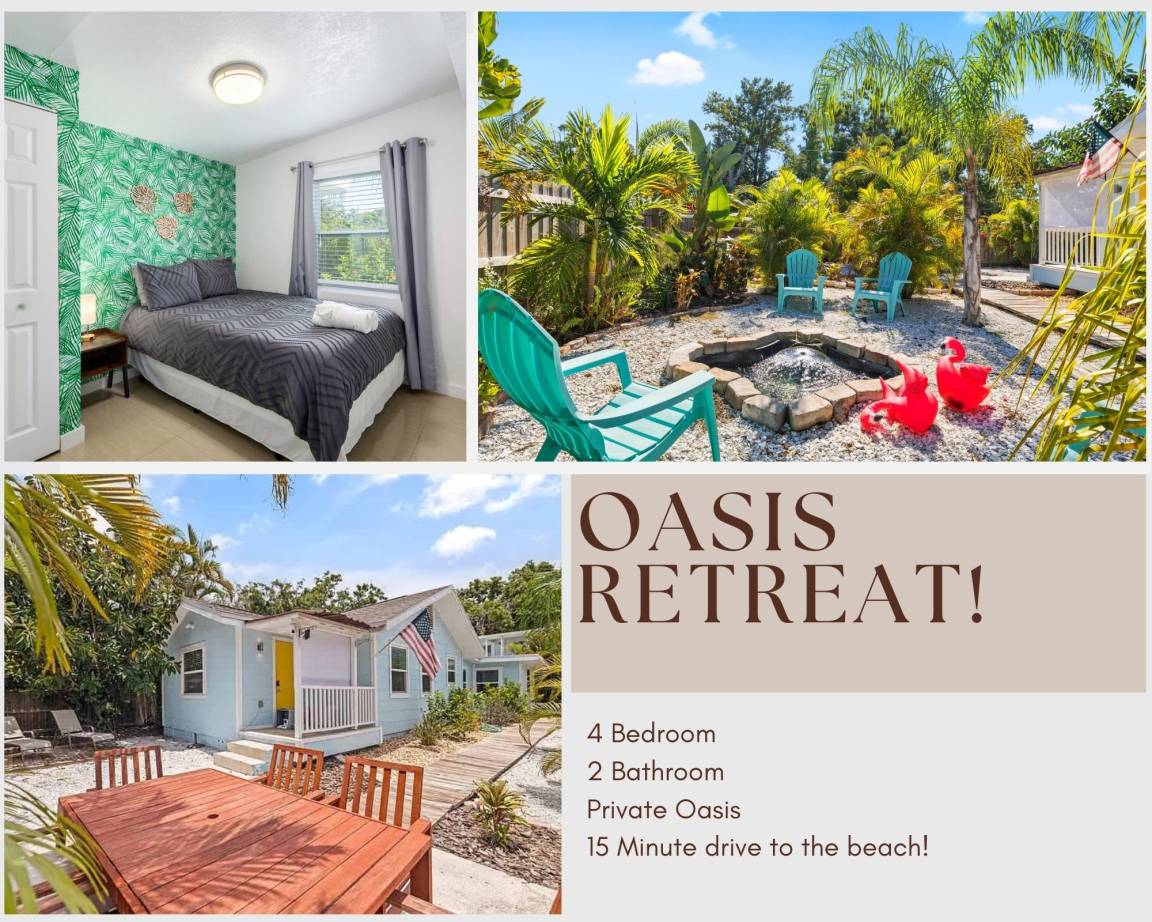 120 M² House ∙ 4 Bedrooms ∙ 6 Guests - St. Petersburg, FL