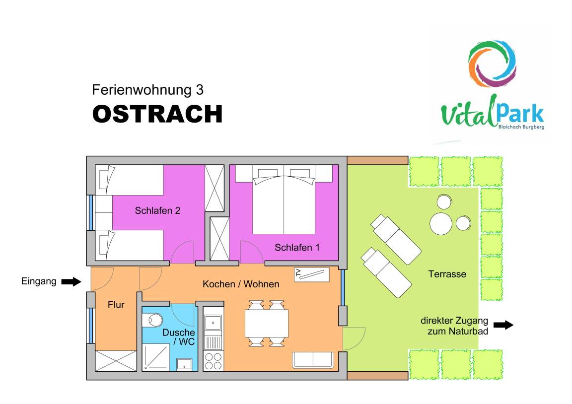 41 M² Ferienwohnung ∙ 2 Schlafzimmer ∙ 4 Gäste - Rettenberg