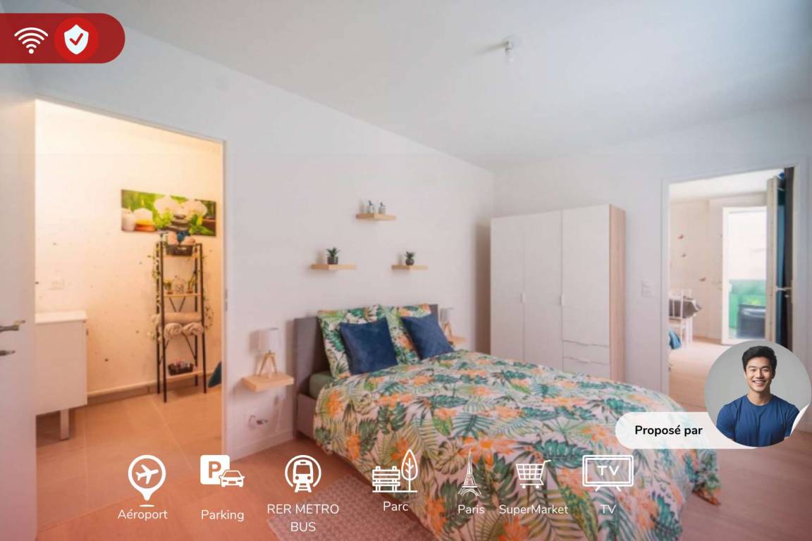 38 M² Appartement ∙ 1 Chambre ∙ 4 Personnes - Aéroport de Paris-Orly (ORY)