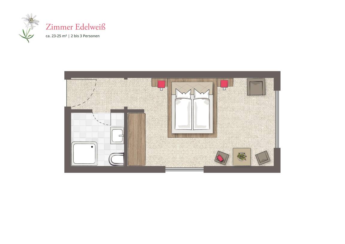 24 M² Hotel ∙ 1 Bedroom ∙ 3 Guests - Grossarl