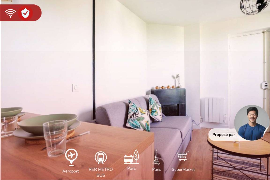 24 M² Studio Flat ∙ 1 Bedroom ∙ 2 Guests - Saint-Denis, France