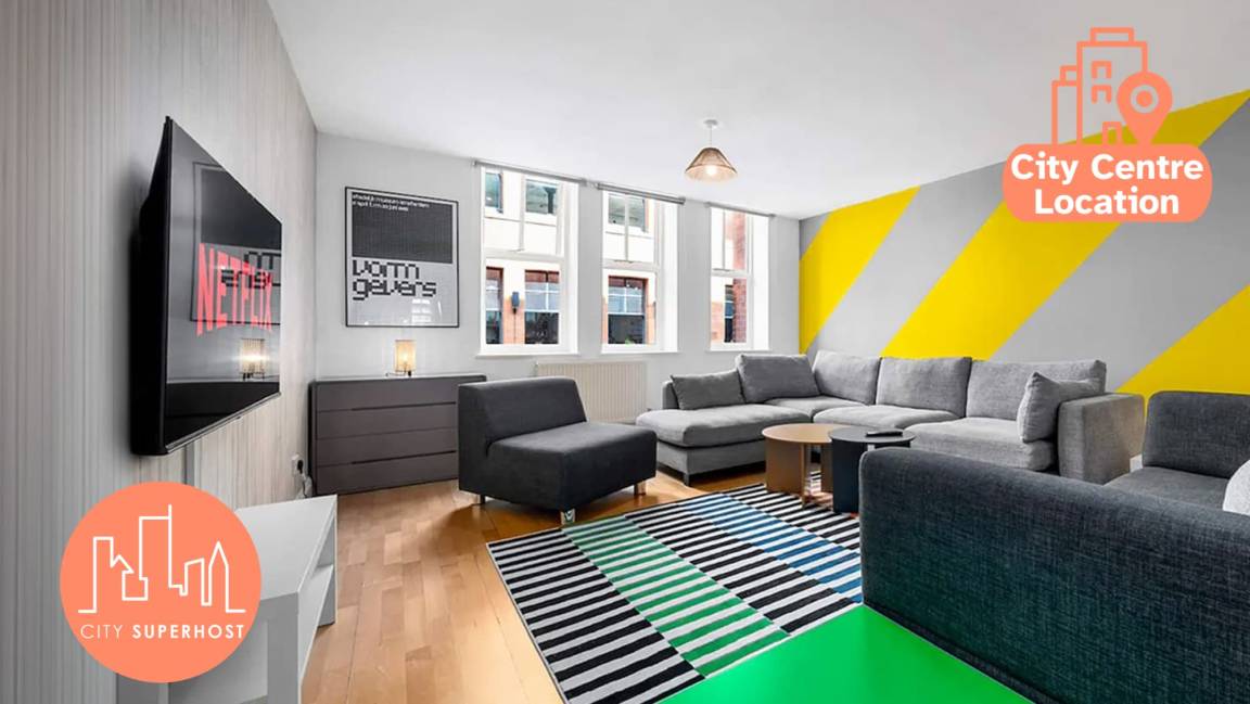 134 M² Apartment ∙ 3 Bedrooms ∙ 9 Guests - Manchester