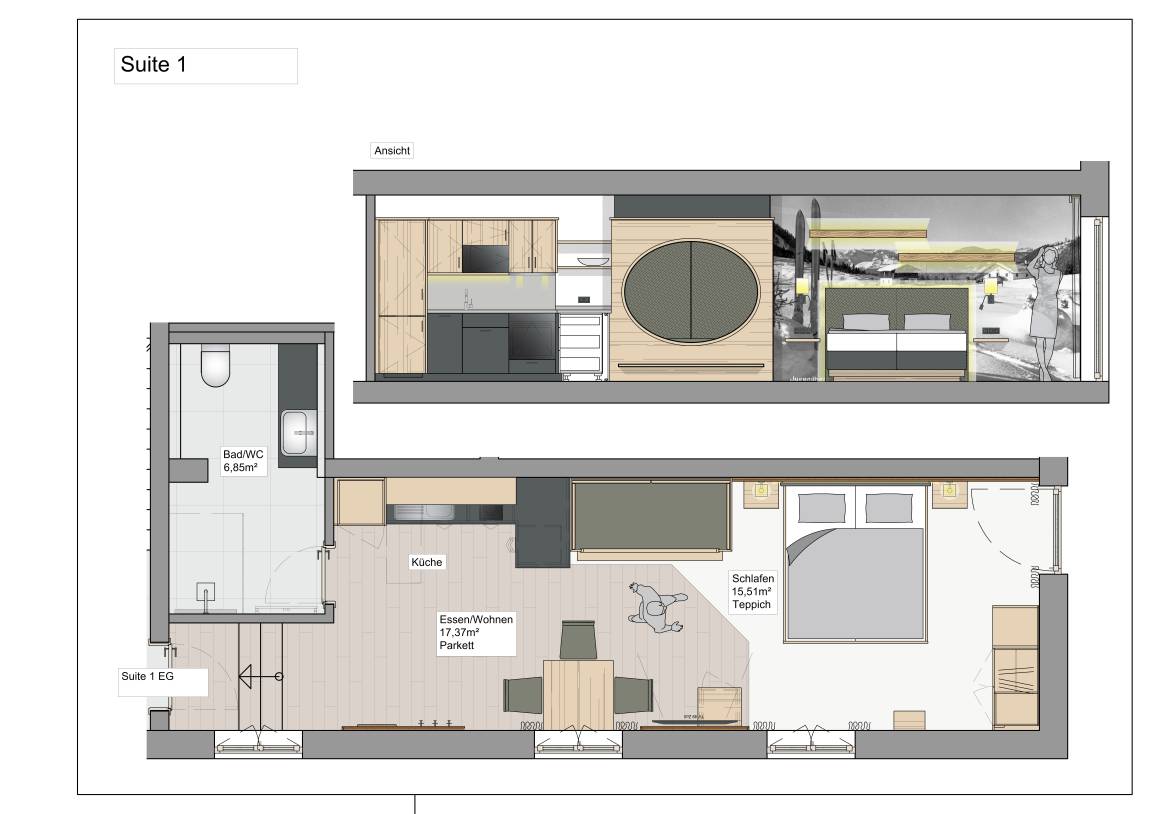 41 M² Ferienwohnung ∙ 3 Gäste - Schleching