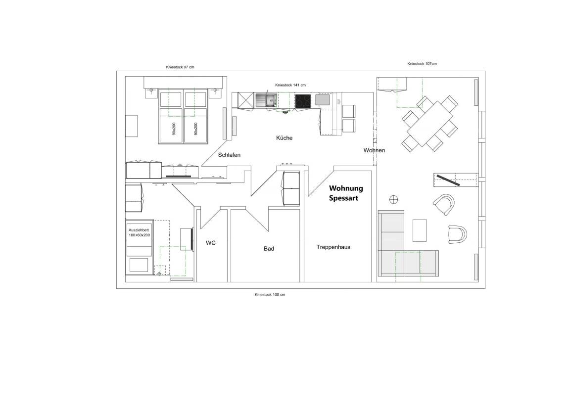 70 M² Apartment ∙ 2 Bedrooms ∙ 4 Guests - Jossgrund