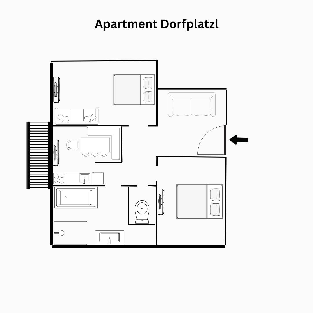 74 M² Ferienwohnung ∙ 2 Schlafzimmer ∙ 6 Gäste - Gerlos